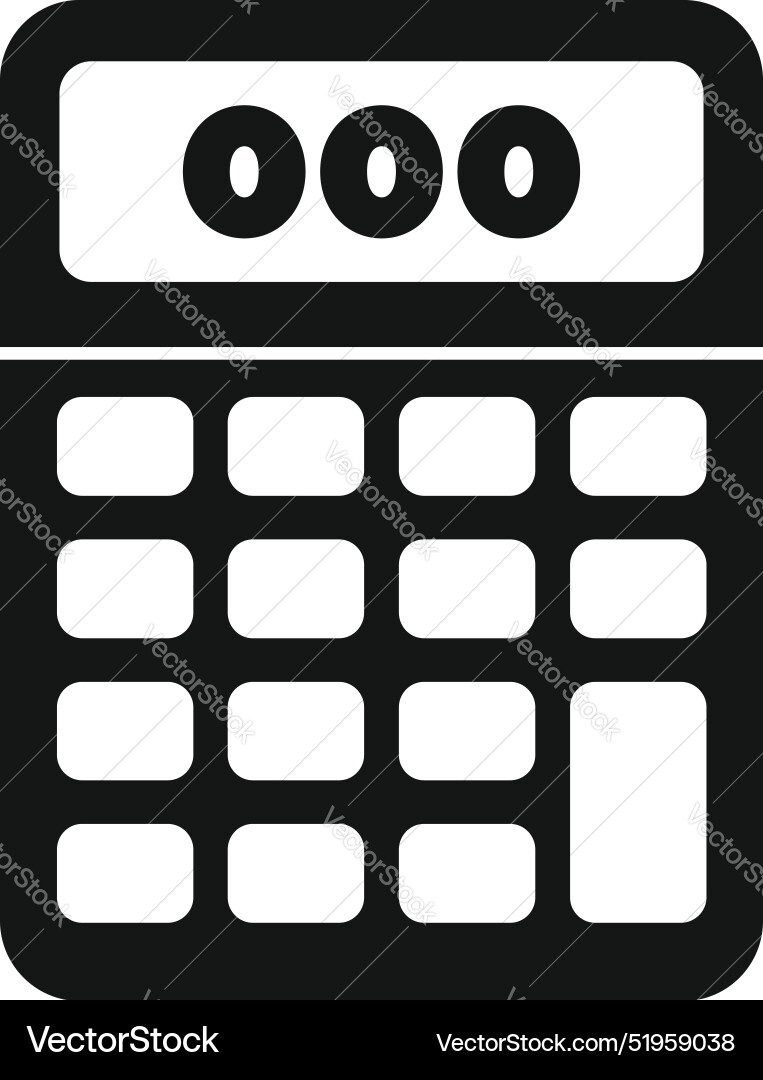 Black simple icon of a calculator with zero Vector Image