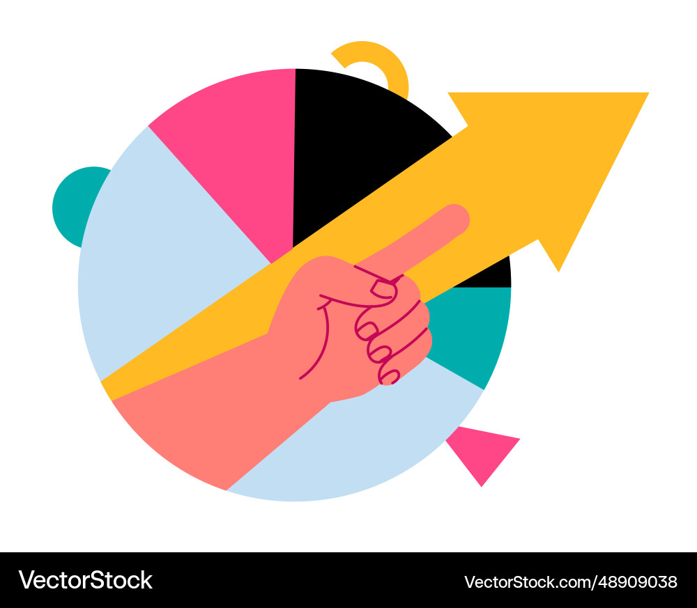 Finger pointing upward symbolizing growth Vector Image