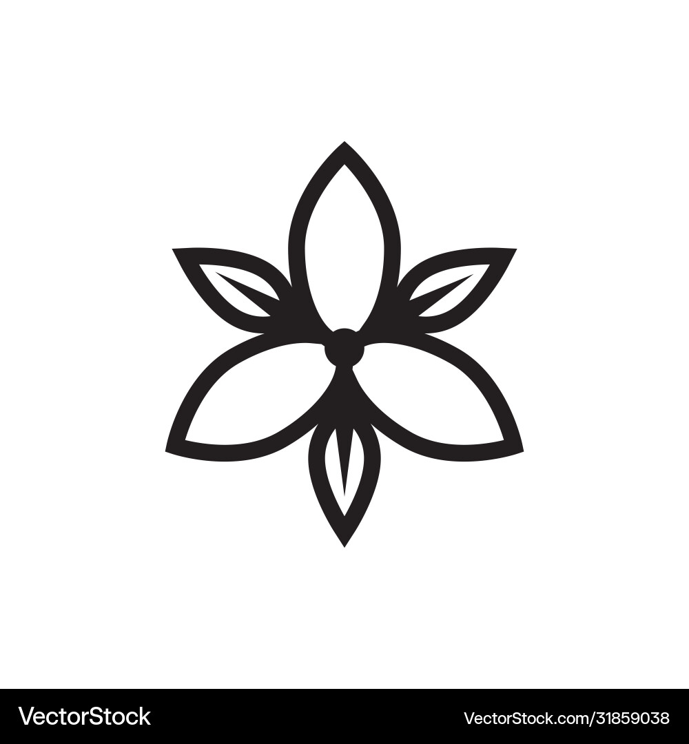 Floral Jasmine Logo Concept Royalty Free Vector Image