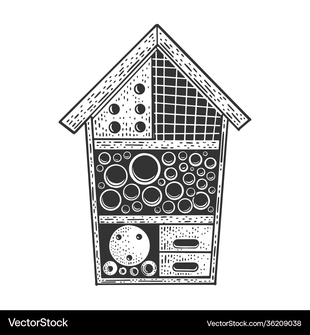 Insect hotel sketch Royalty Free Vector Image - VectorStock