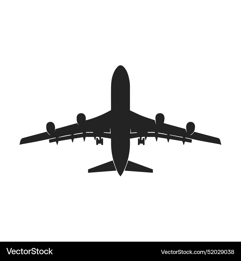 Mega commercial airplane flying icon isolated Vector Image