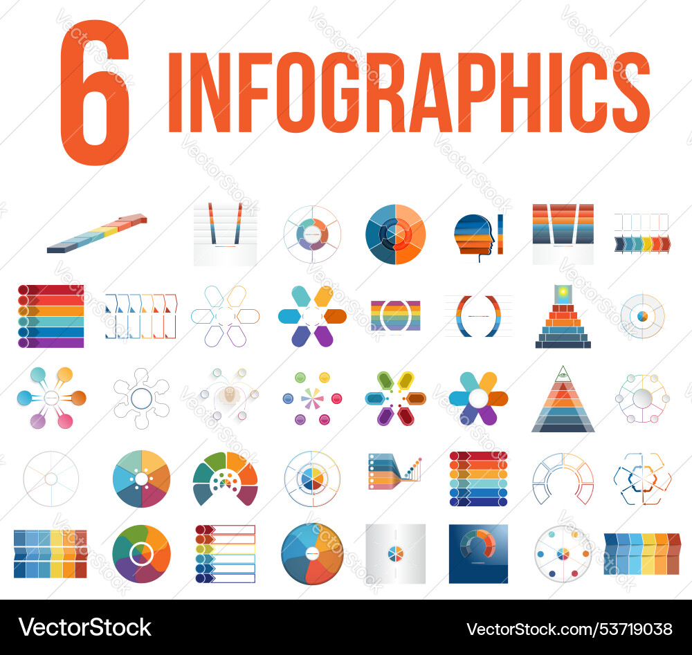 Mega set 1 six position Royalty Free Vector Image