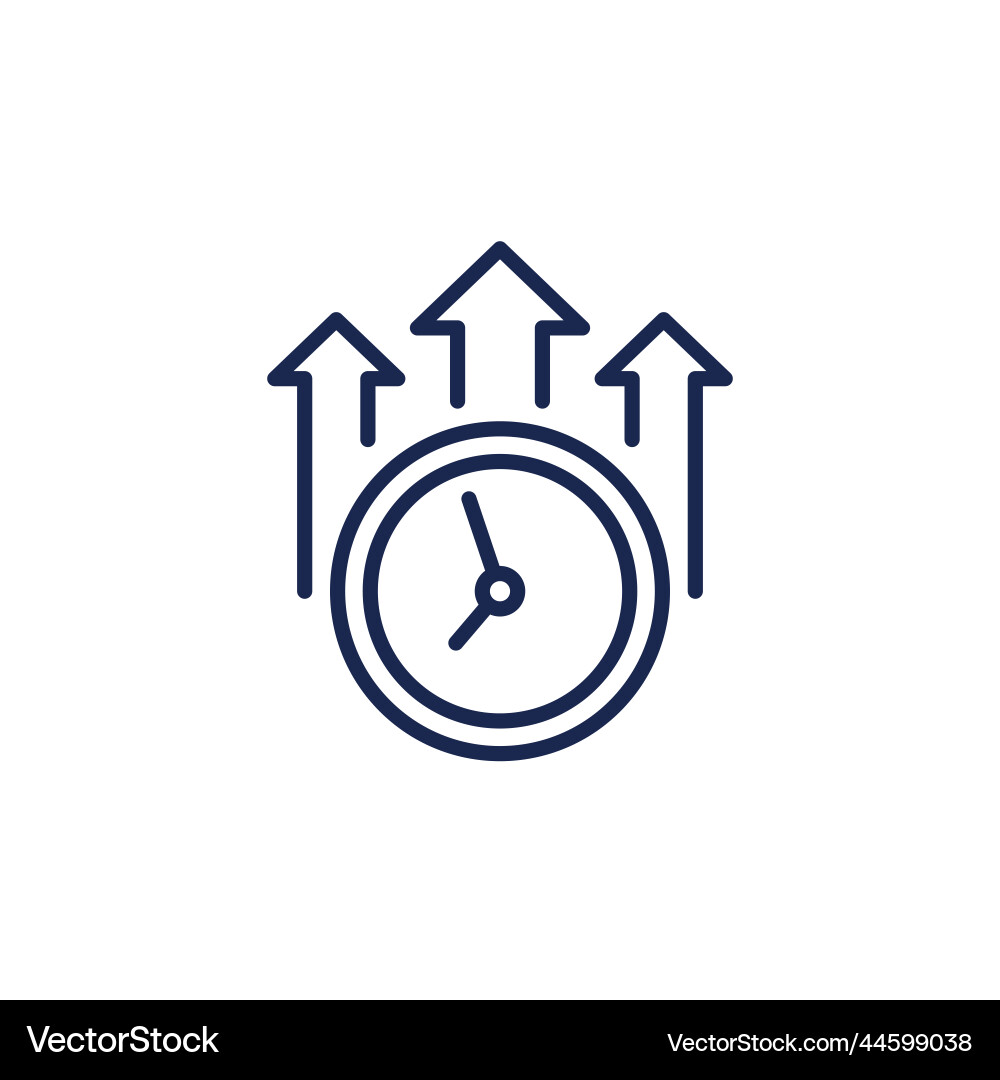 Overtime line icon long working hours Royalty Free Vector
