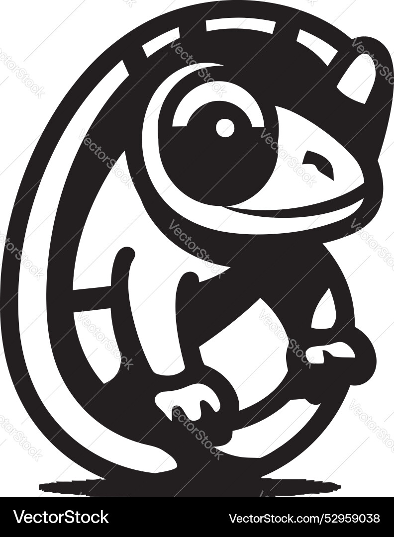 Stealthy transitions noir chameleon symbol Vector Image