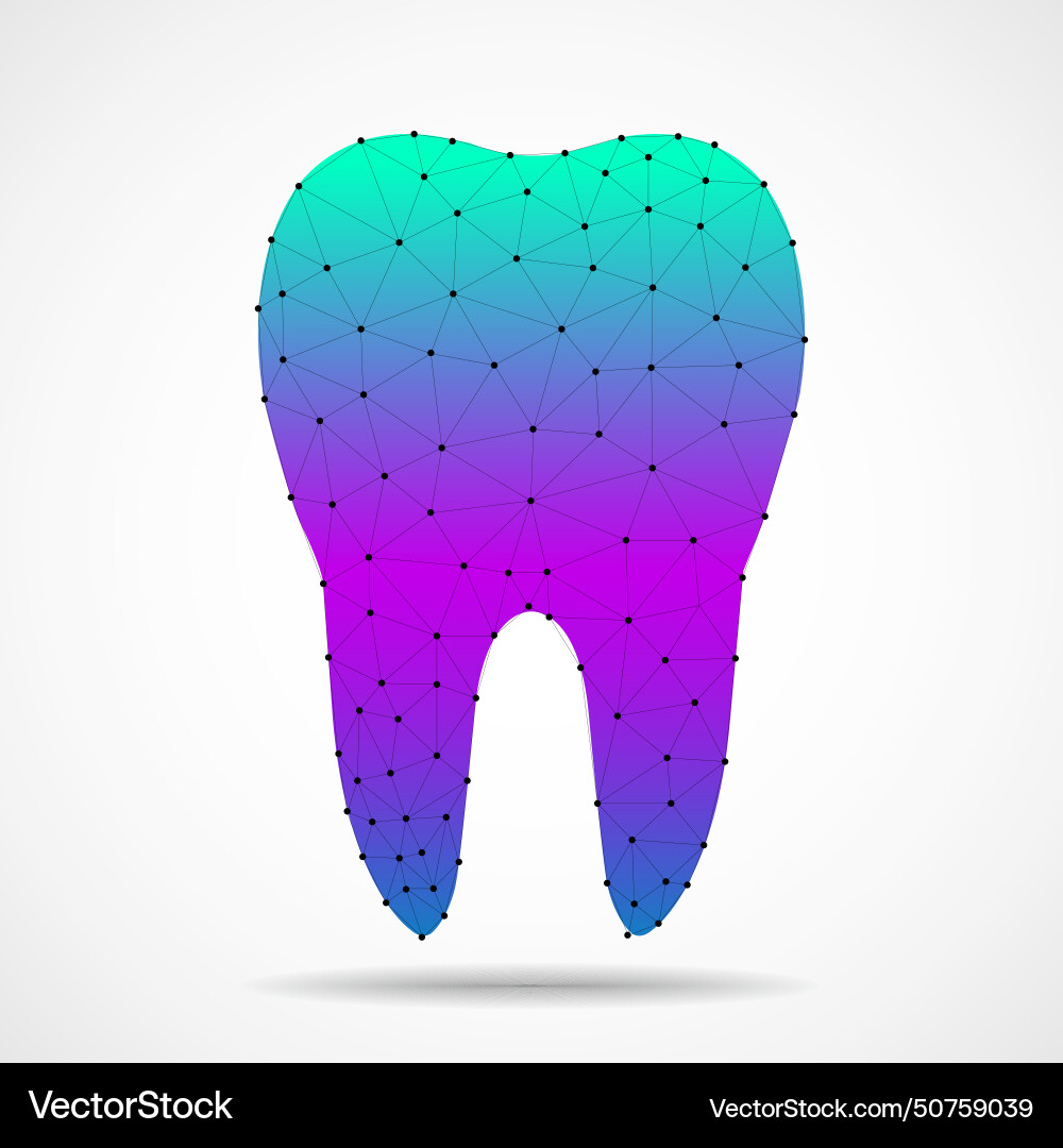 Abstract polygonal tooth dental and orthodontics Vector Image