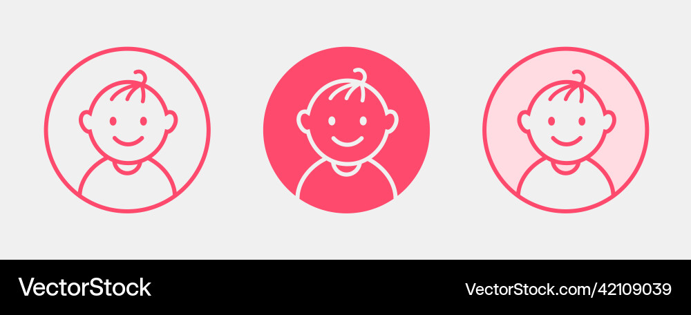 Baby icon on white background Royalty Free Vector Image