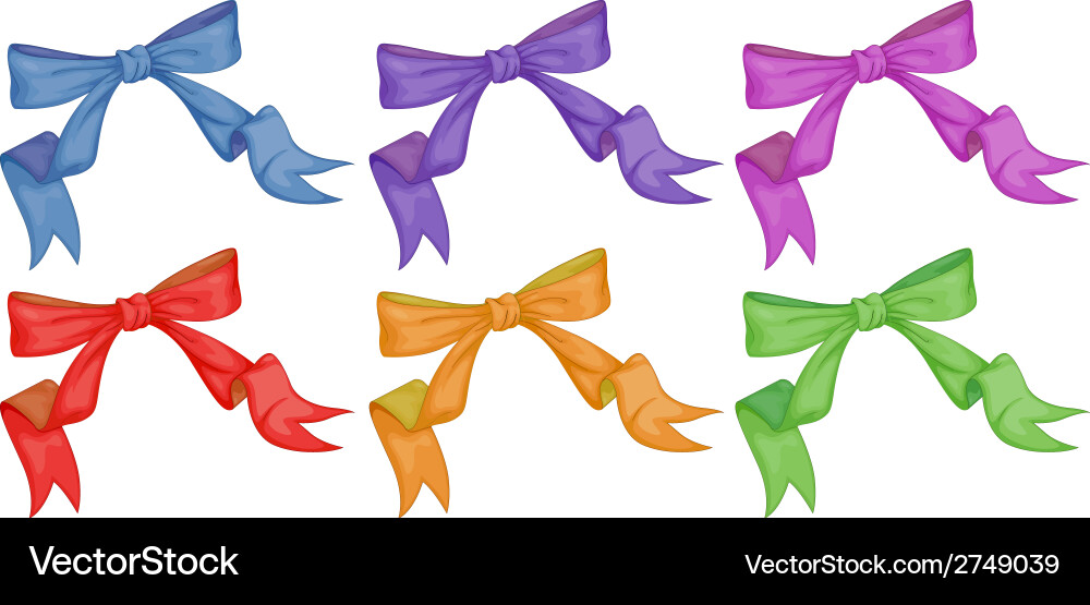 Colourful bows Royalty Free Vector Image - VectorStock