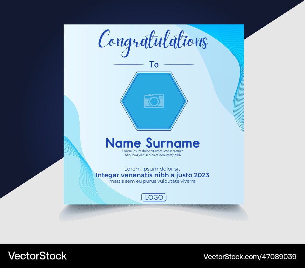 Congratulations social media post design Vector Image
