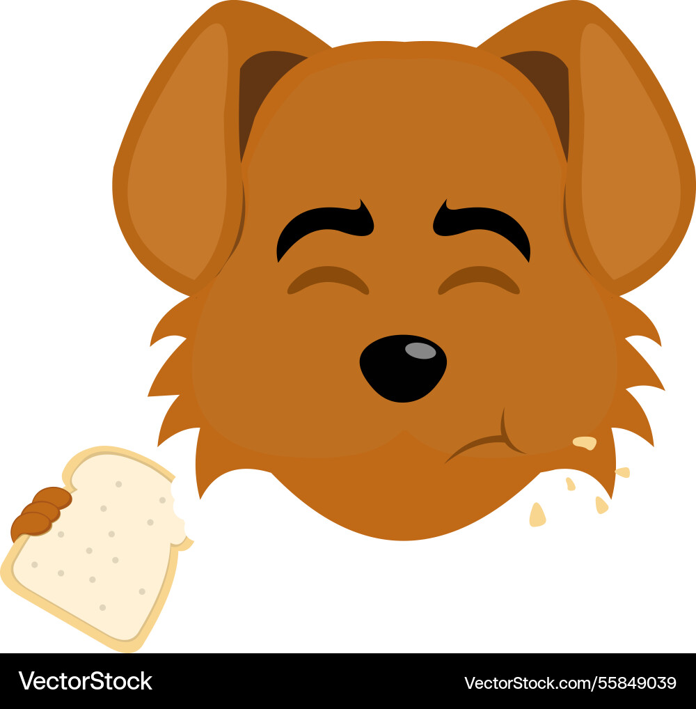 Dog finger eating slice of bread Royalty Free Vector Image