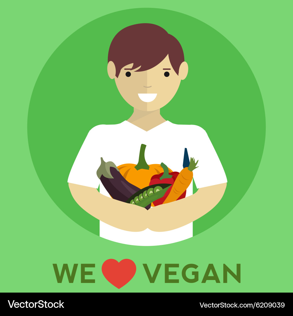 Fresh Vegan Food Royalty Free Vector Image - VectorStock