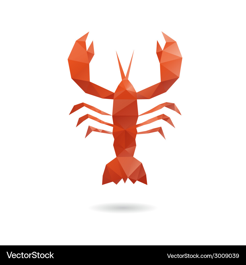 Geometric Crayfish Icon Royalty Free Vector Image