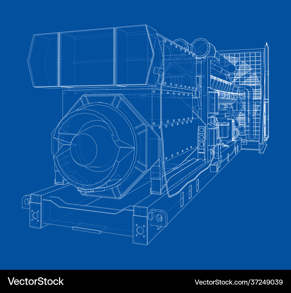 Großer industrieller Dieselgenerator Lizenzfreier Vektor
