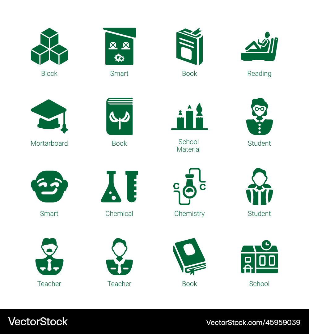 Learning icons Royalty Free Vector Image - VectorStock