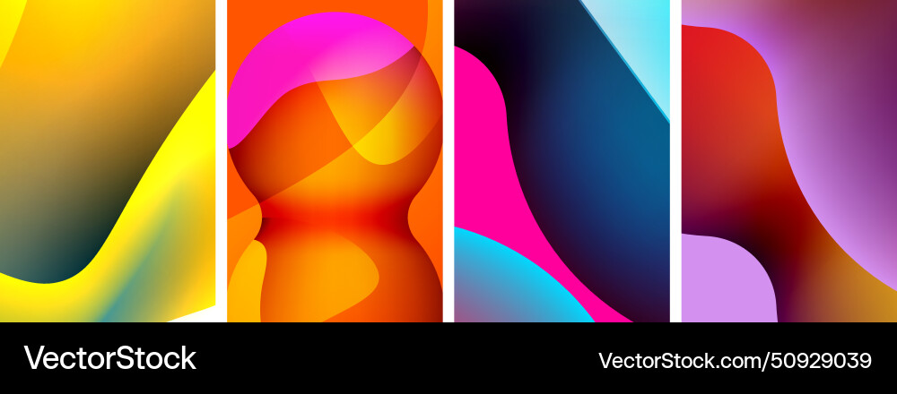 Liquid abstract shapes with gradient colors Vector Image