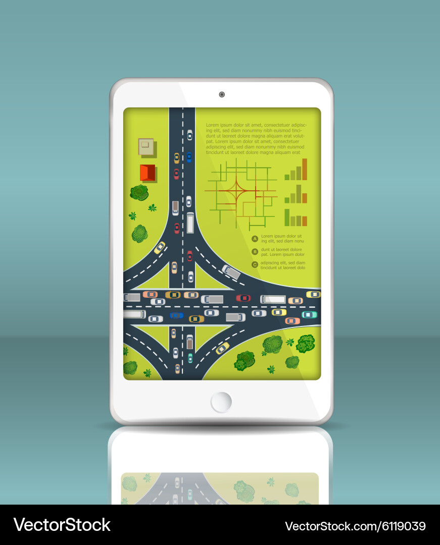 Map of traffic Royalty Free Vector Image - VectorStock