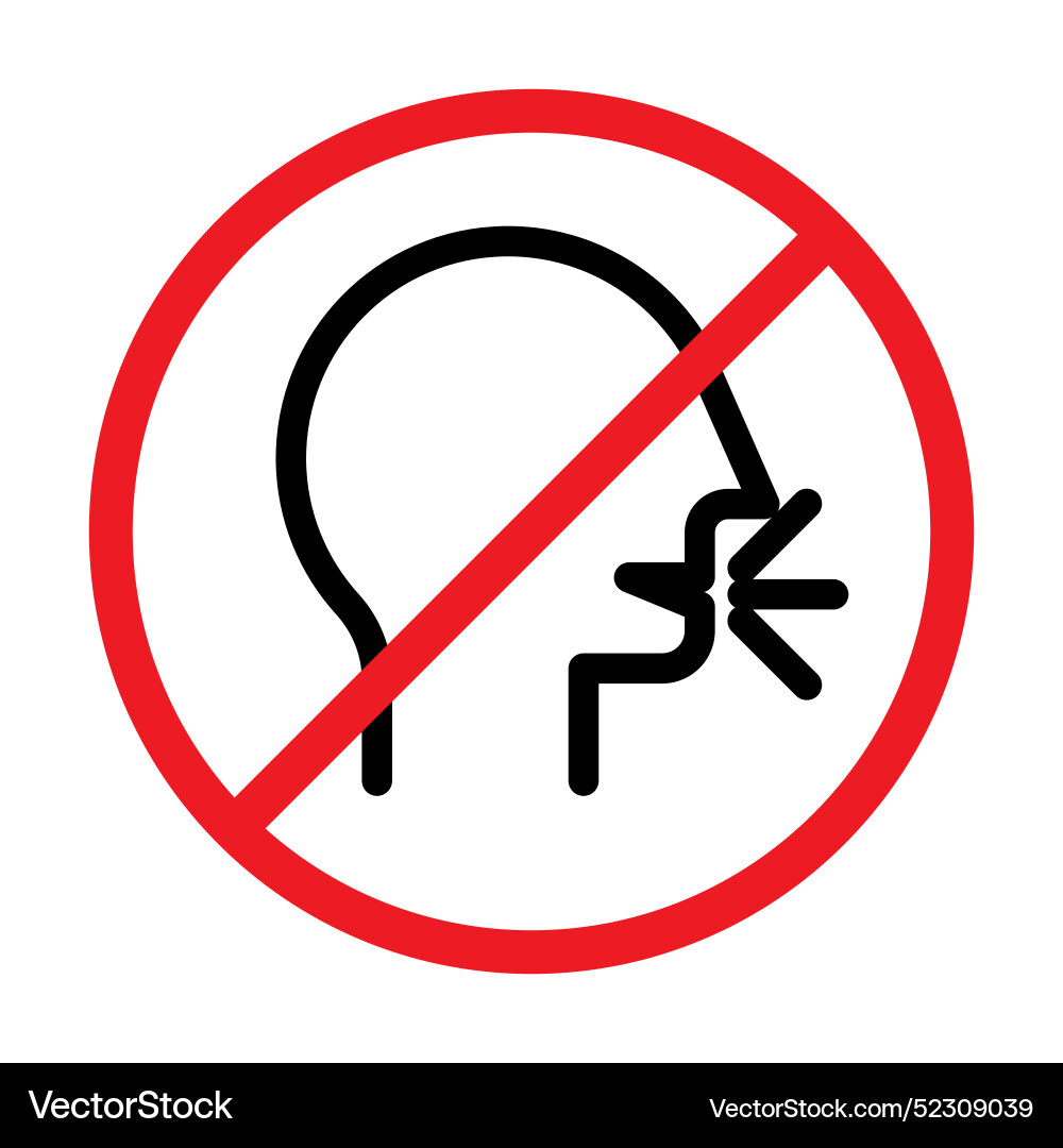 No cough icon linear logo mark in black and white Vector Image