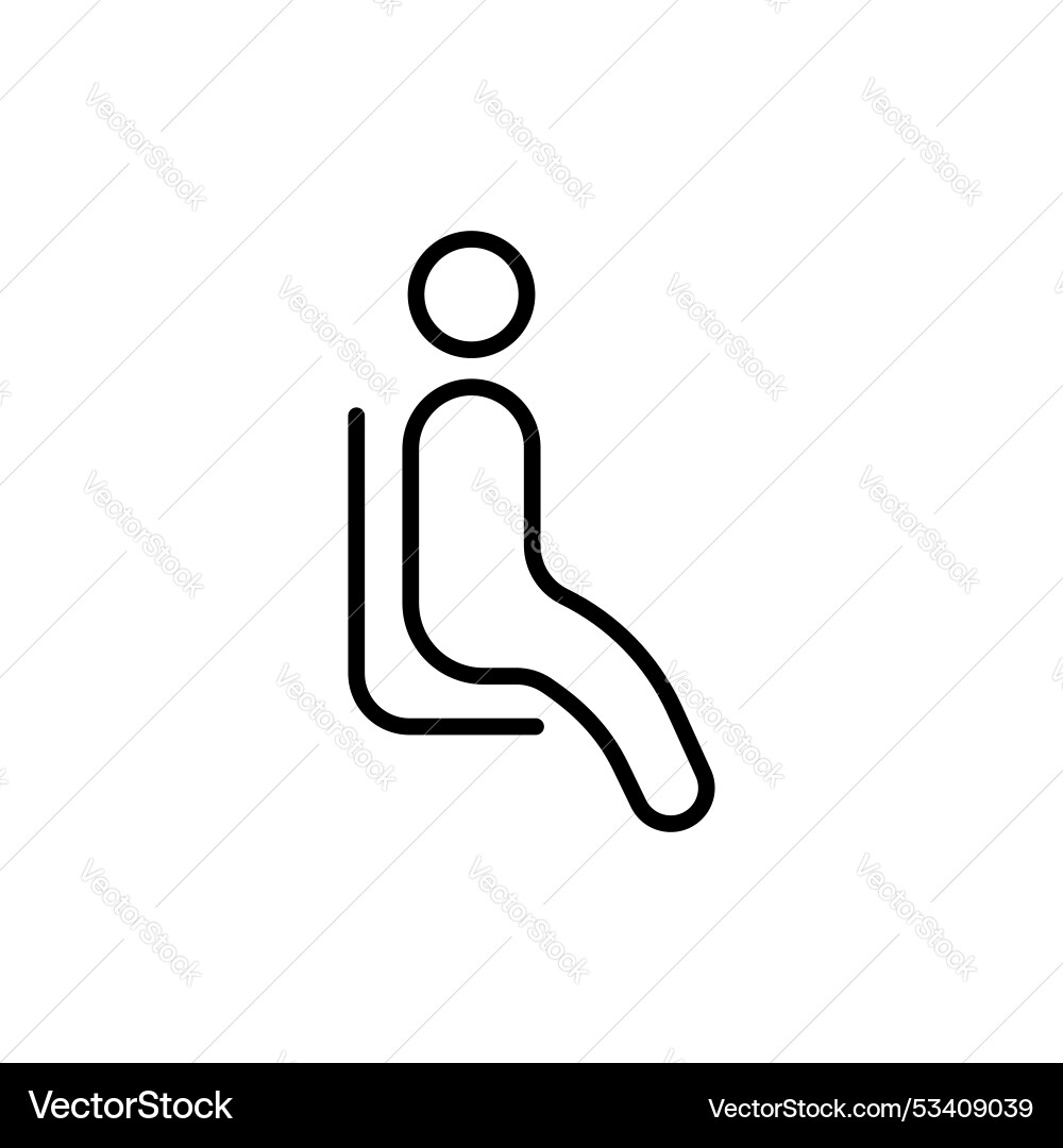 Person seat icon isolated on white background Vector Image