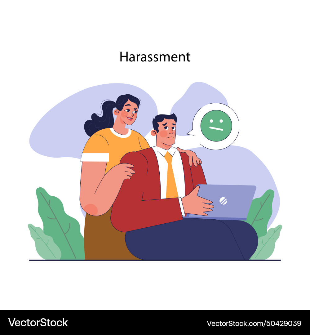 Sexual harassment in workplace assault and abuse Vector Image