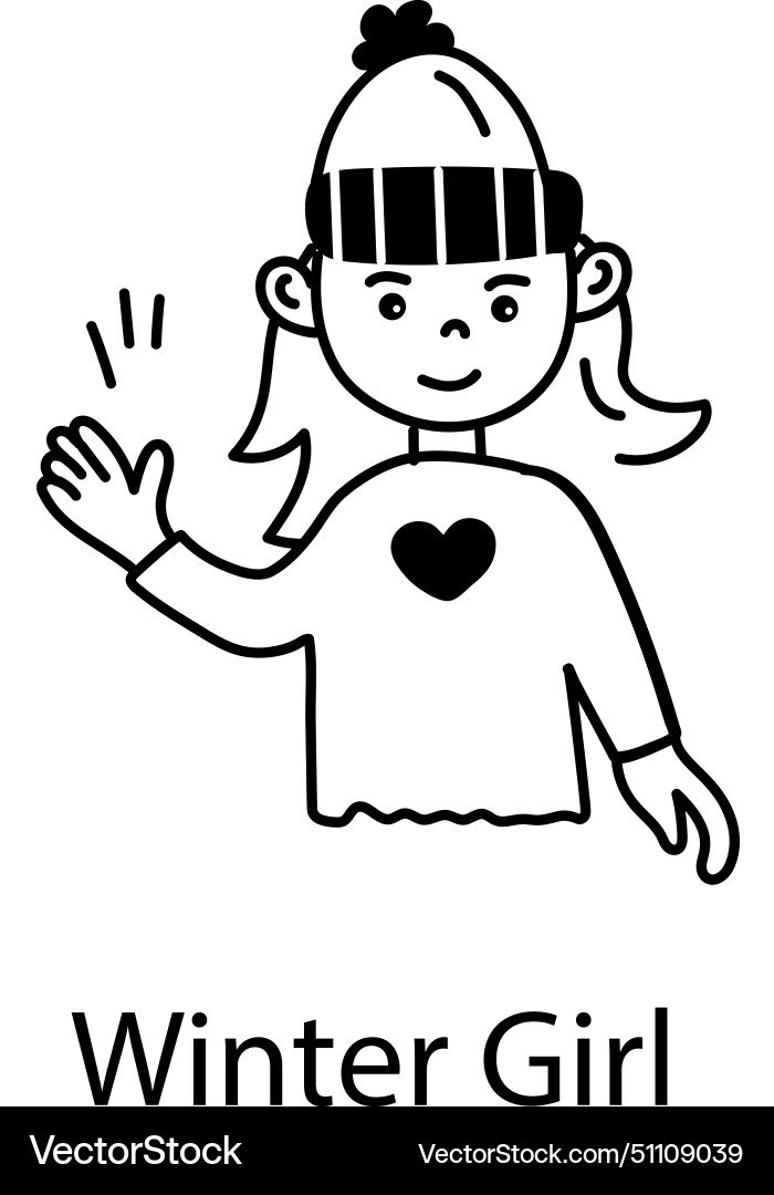 Winter girl Royalty Free Vector Image - VectorStock