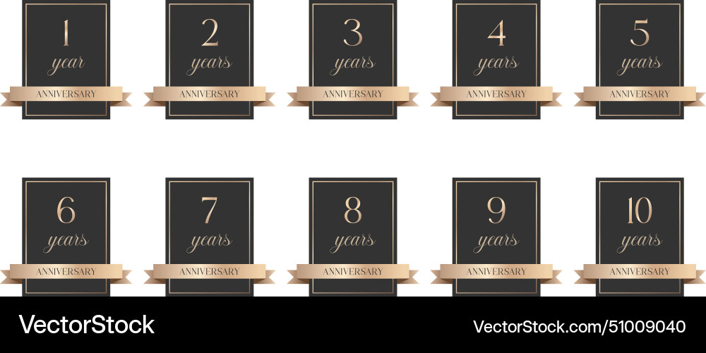 Anniversary labels set Royalty Free Vector Image