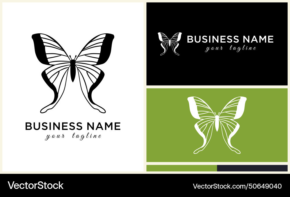 Butterfly line logo template Royalty Free Vector Image
