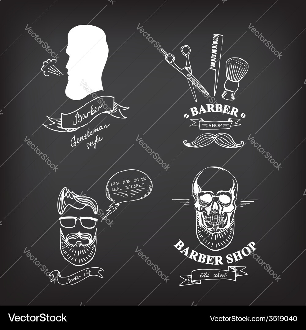 Classic Barber Shop Icons Royalty Free Vector Image