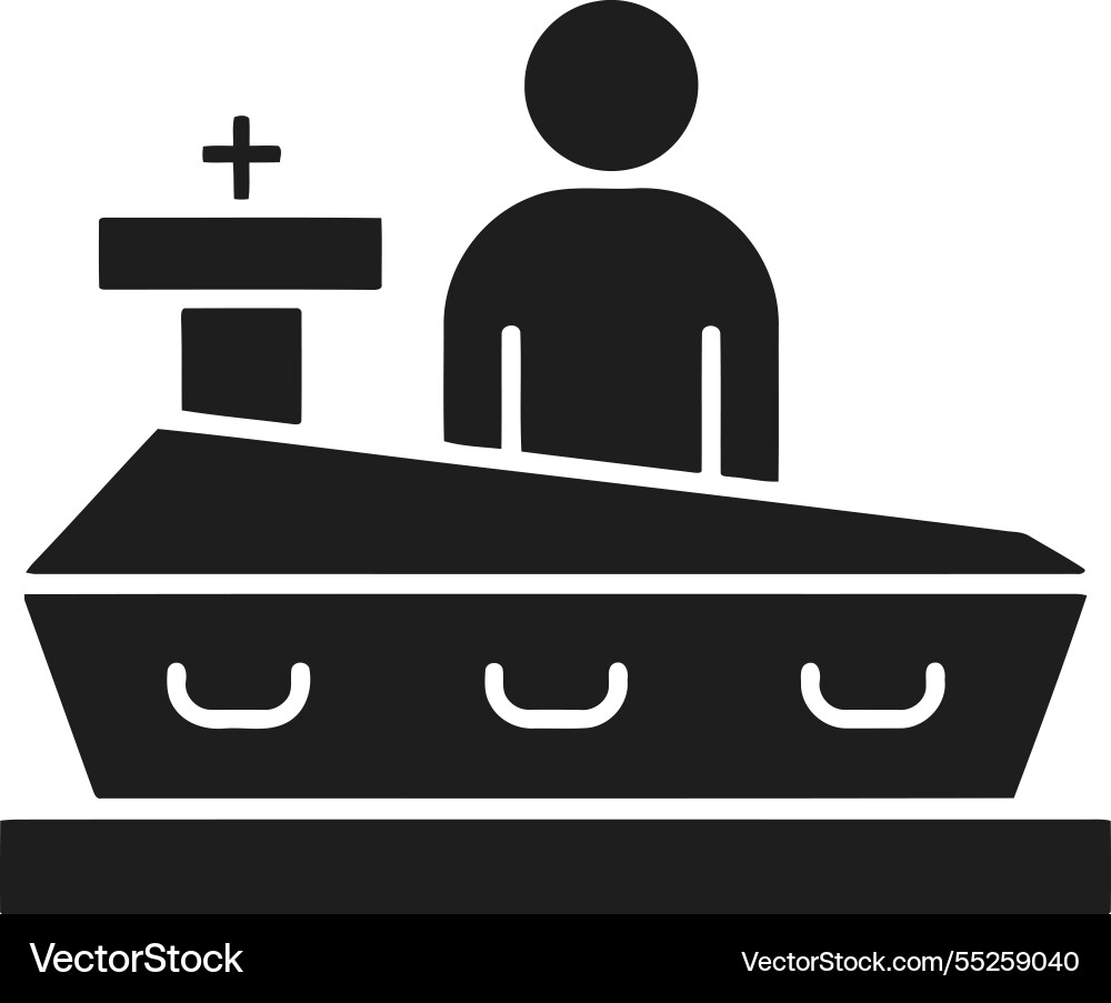 Funeral ceremony mourning icon Royalty Free Vector Image