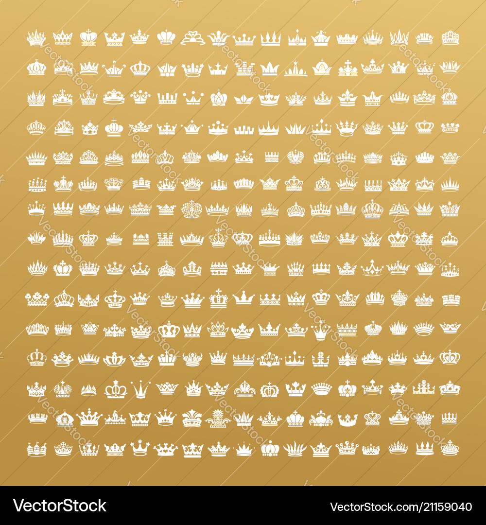 King and queen crowns symbols Royalty Free Vector Image