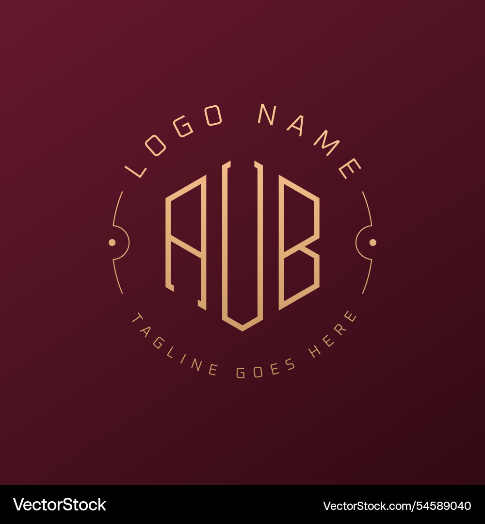 Luxus aub logo design elegant buchstabe Lizenzfreier Vektor
