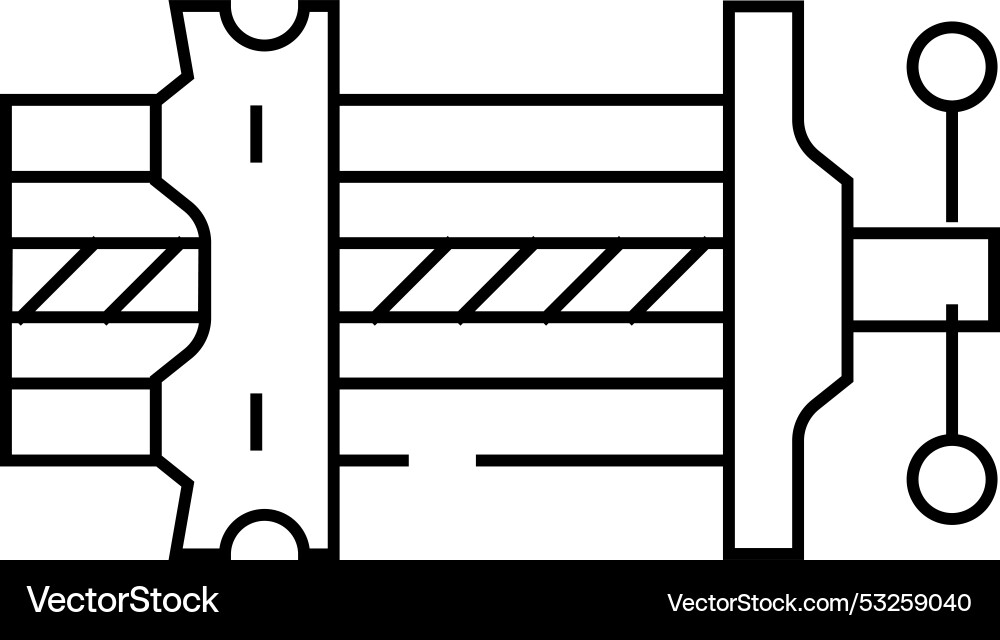 Quick release vice line icon Royalty Free Vector Image