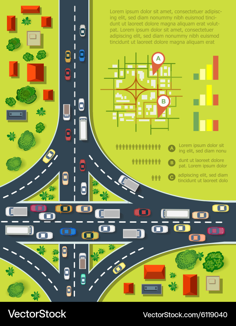 Road infographics Royalty Free Vector Image - VectorStock