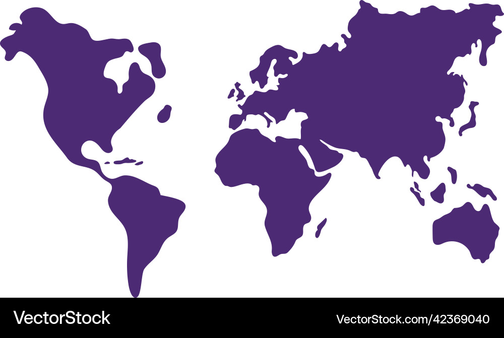 Silhouette world map Royalty Free Vector Image