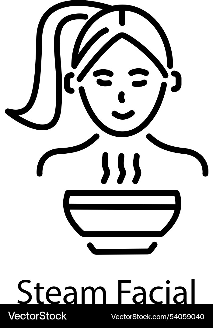 Steam facial Royalty Free Vector Image - VectorStock