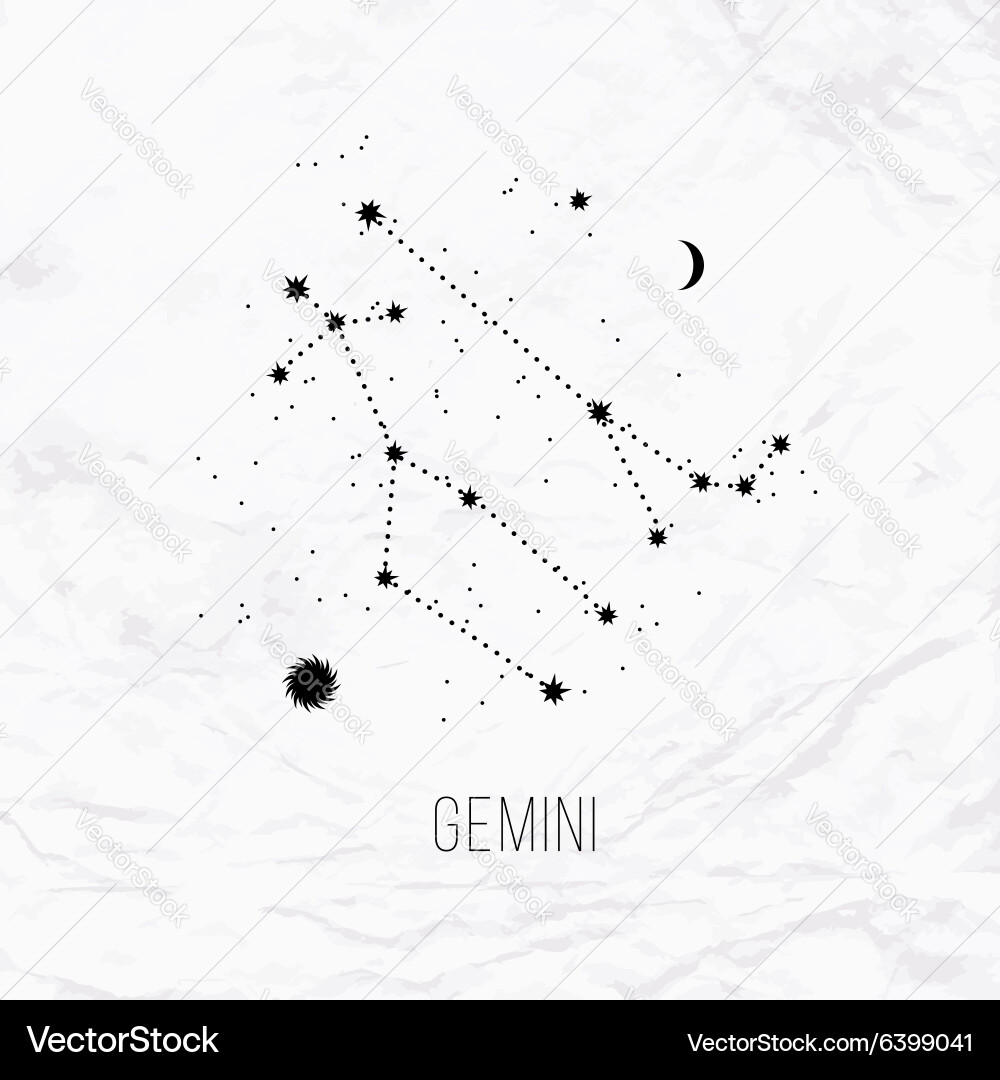 Astrology sign gemini on white paper background Vector Image