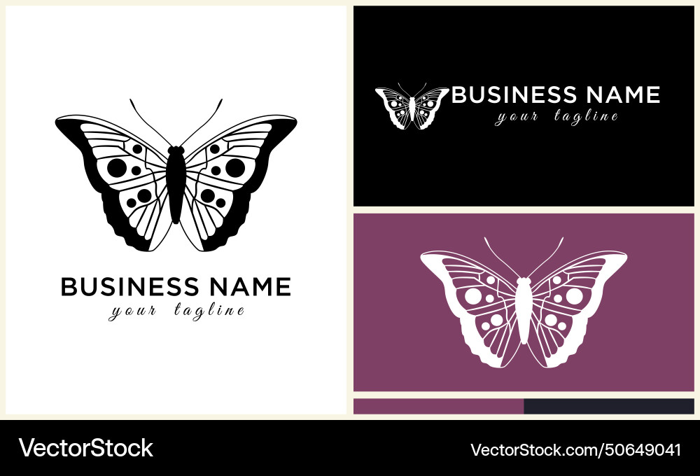 Butterfly line logo template Royalty Free Vector Image