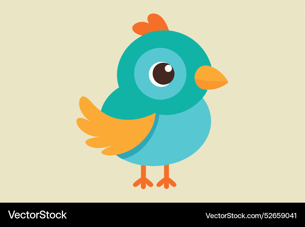 Cute baby bird color Royalty Free Vector Image