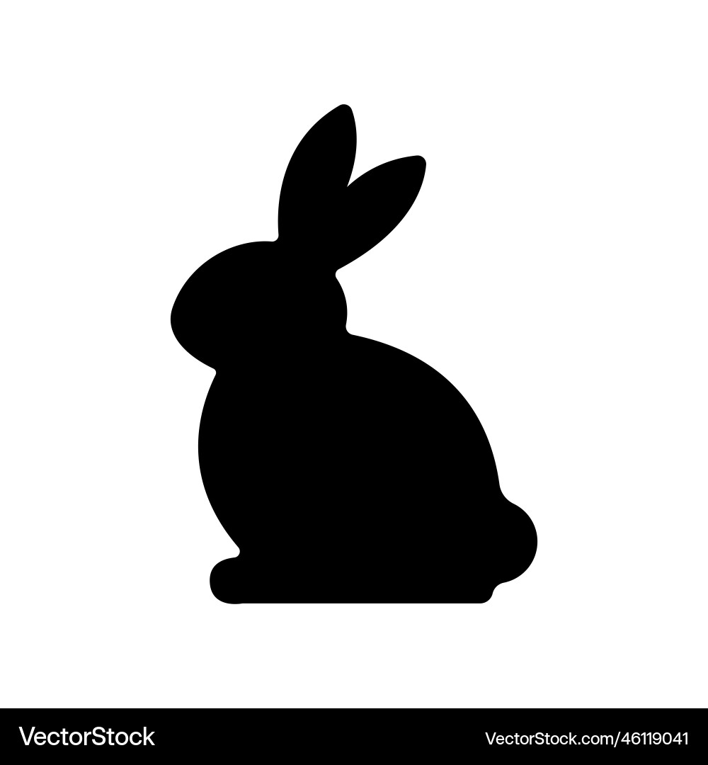 Easter bunny black silhouette rabbit side view Vector Image