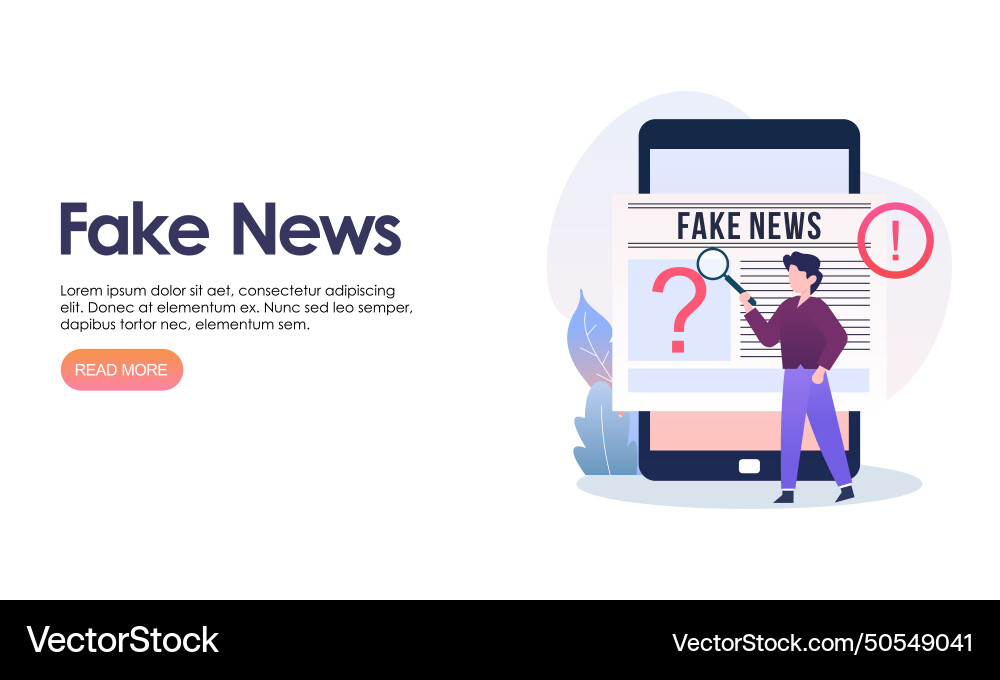 Fake news metaphors mass media propaganda Vector Image
