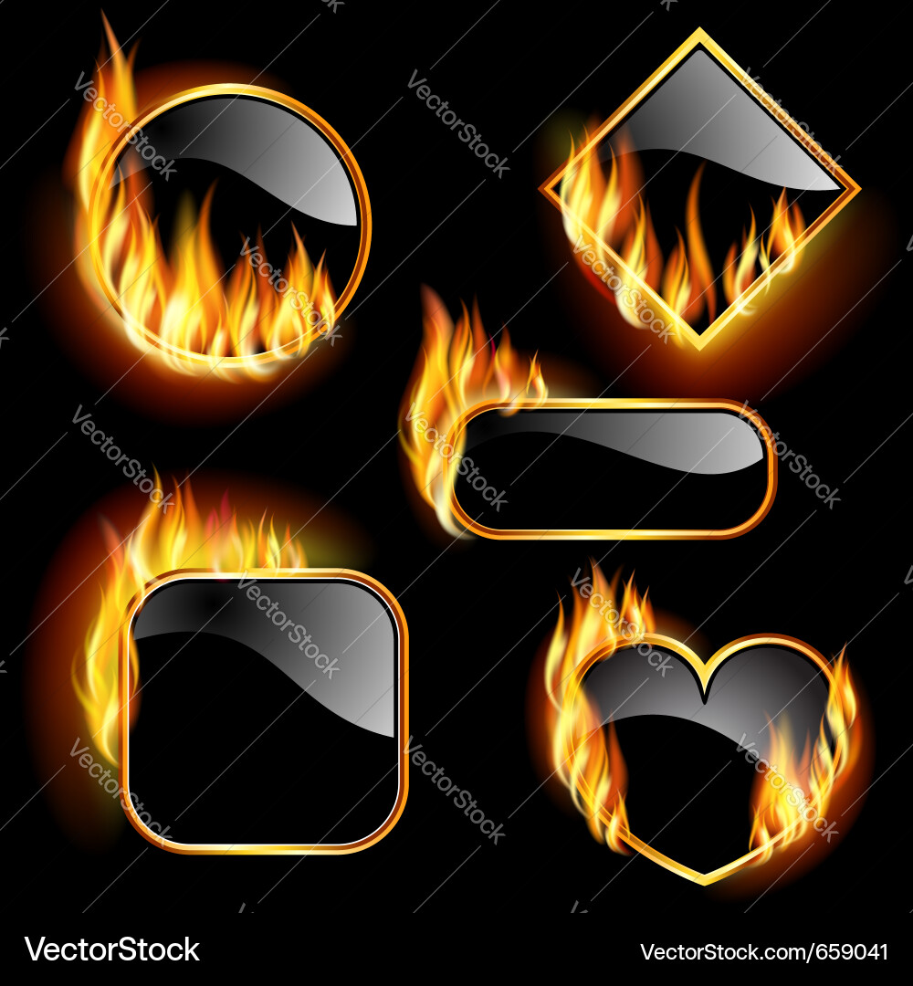Flaming frames Royalty Free Vector Image - VectorStock