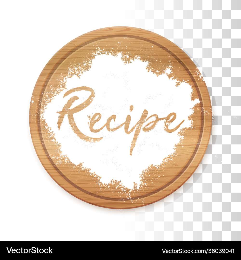 Flour Recipe Card - Wooden Table Royalty Free Vector Image