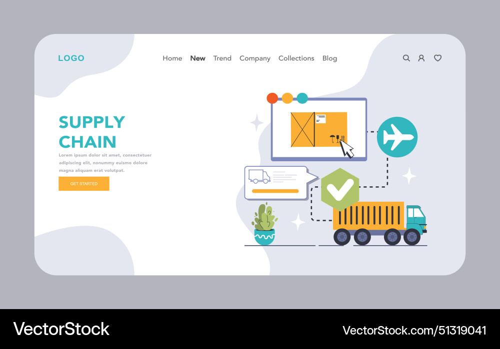Global supply chain concept flat Royalty Free Vector Image