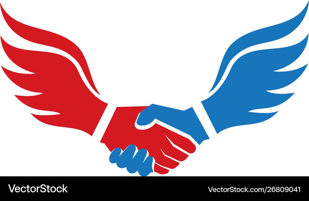 Hand shake logo Royalty Free Vector Image - VectorStock