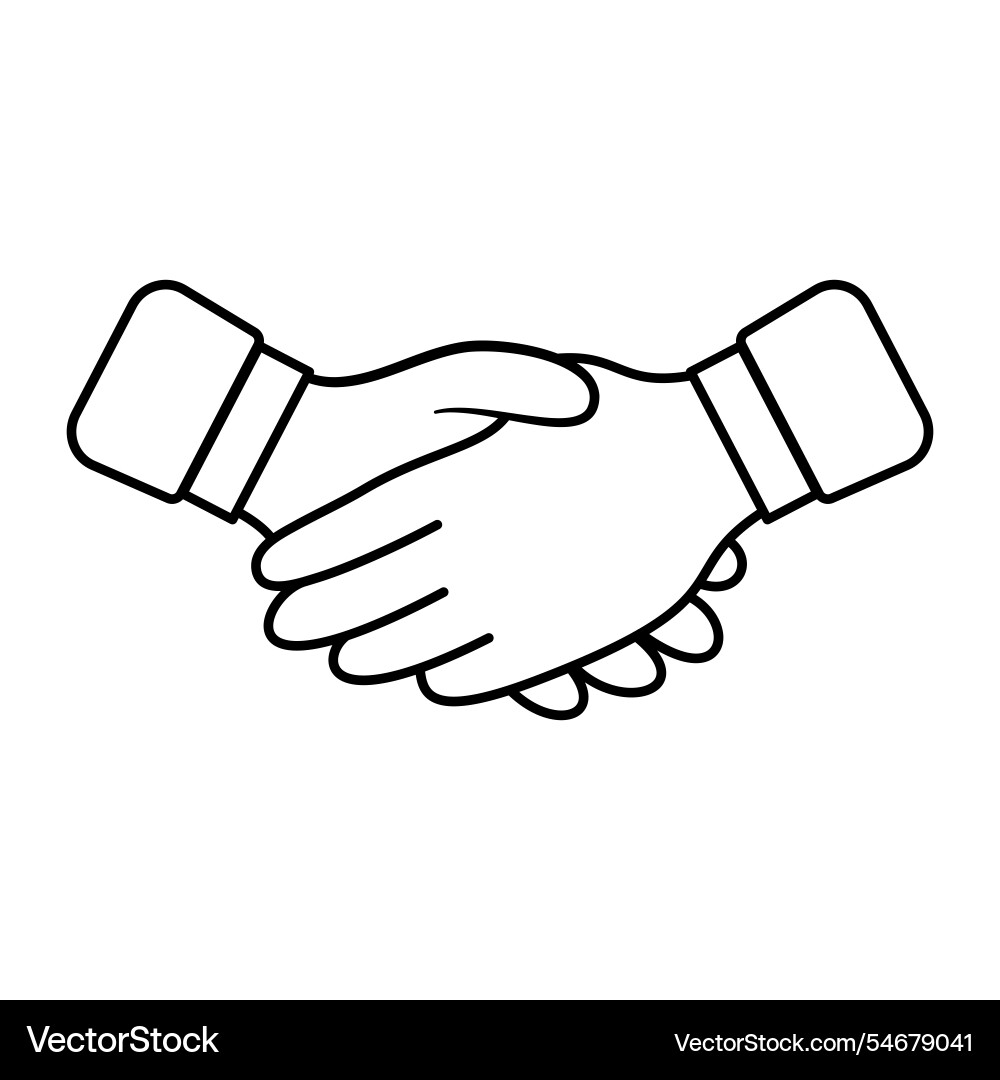 Handshake symbol outline Royalty Free Vector Image