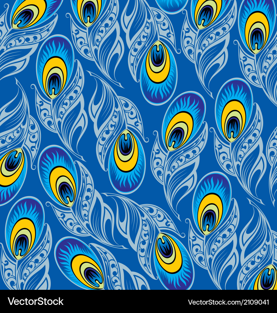 Peacock Feathers Background Royalty Free Vector Image