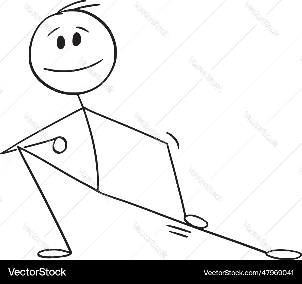 Relaxing Body Stretch Stick Figure Royalty Free Vector Image