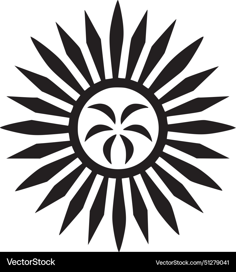 Sun - minimalist and flat logo Royalty Free Vector Image