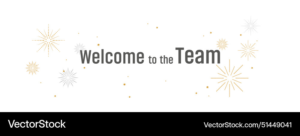 Welcome to the team on white background Royalty Free Vector