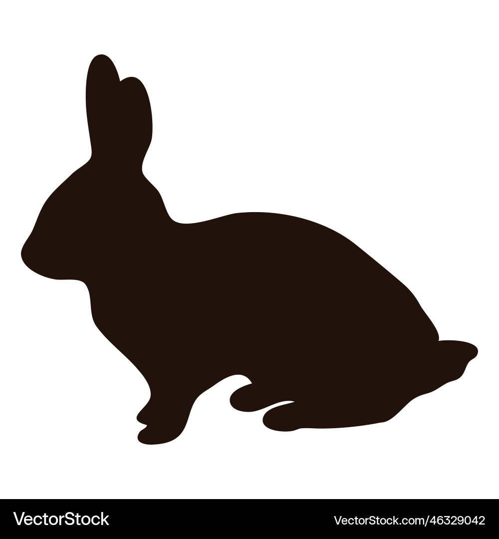 Animal rabbit side silhouette Royalty Free Vector Image