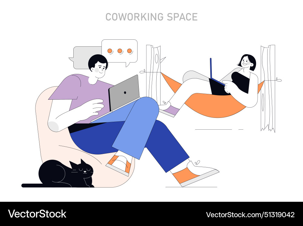 Coworking space concept Royalty Free Vector Image