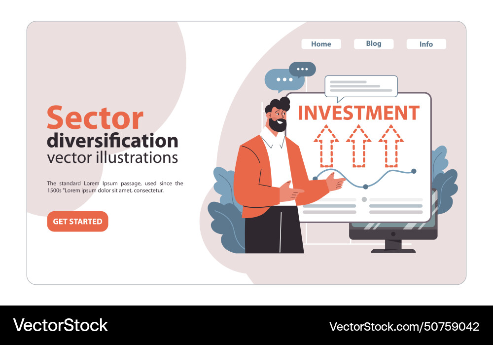 Expert guiding on sector diversification Vector Image